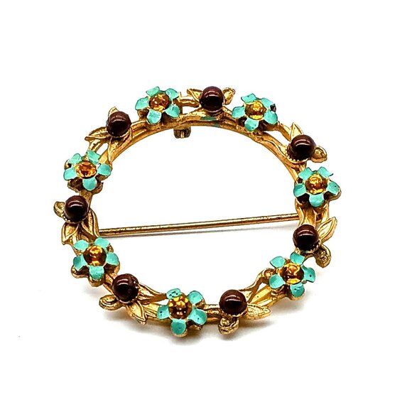 Jewelry | Antique Mourning Brooch With Hinged Pendant Bale Gold Wreath ...